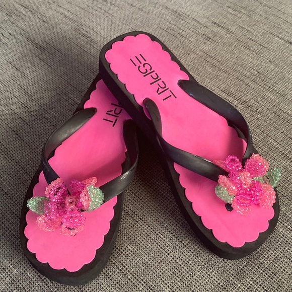 Esprit | Shoes | Vintage Deadstock Esprit Y2k Beaded Flower Platform ...